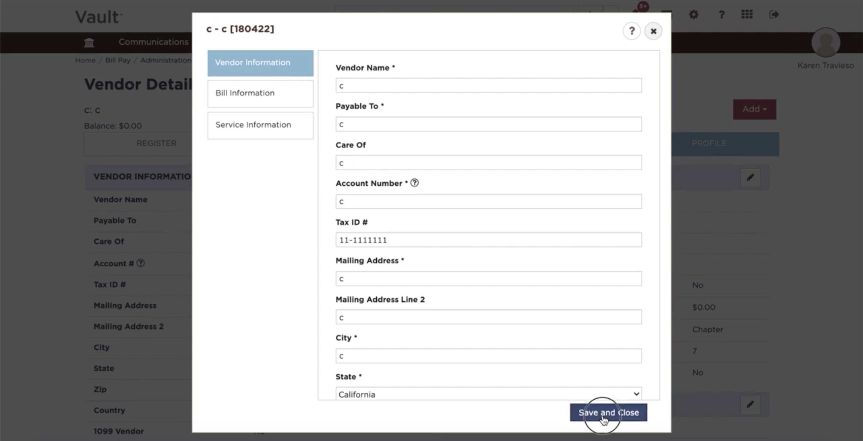 How to edit a Vendor profile – Vault